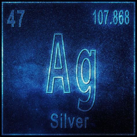 Plata Ag Tabla Periódica Del Elemento Químico Stock De Ilustración
