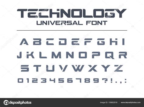Technology Universal Font Stock Vector By ©rhilch 159802916