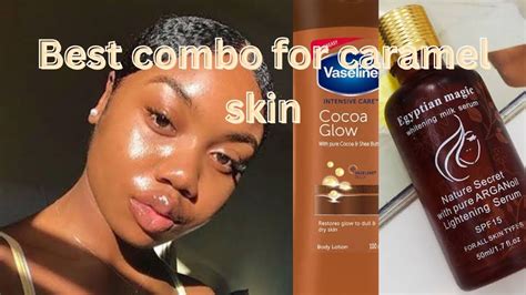 Best Glow Combo For Dark And Caramel Skin Vaseline Cocoa Glow And