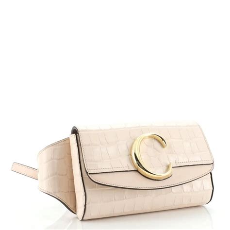 Chloe C Belt Bag Crocodile Embossed Leather Belt Bag Embossed