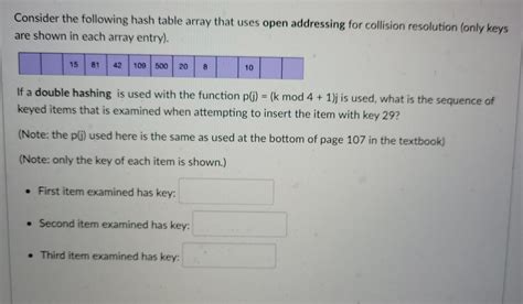 Consider The Following Hash Table Array That Uses