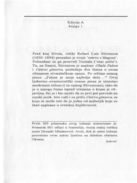 Robert Louis Stewenson Obala Falese Ostrvo Glasova Pdf