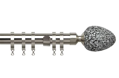 Speedy Alexia Silver Mirror 28mm Poles Apart Satin Silver Curtain Pole