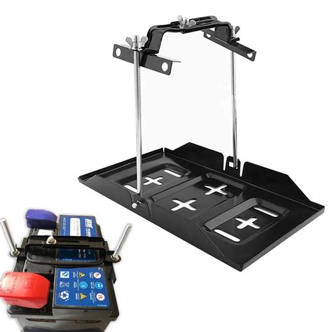 범용 자동차 배터리 홀더 트레이 조절 가능한 홀드 다운 클램프 브래킷 지지 키트 자동차 해양 액세서리 Aliexpress