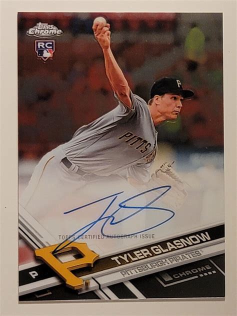 2017 Topps Chrome Rookie Autographs Ra Tg Tyler Glasnow Au Rc For