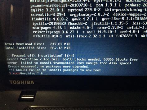 arch errors during pacstrap r archlinux