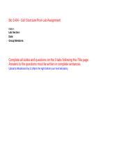 Bio Cell Strcuture Post Lab Assignment Module Xlsx Bio Cell Sturcture Post Lab
