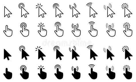 Set Of Flat Modern Cursor Icons Touch Sign â€“ Vector Stock Vector