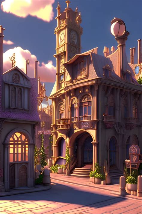 Architectural Drawing Of A Clock Tower Building