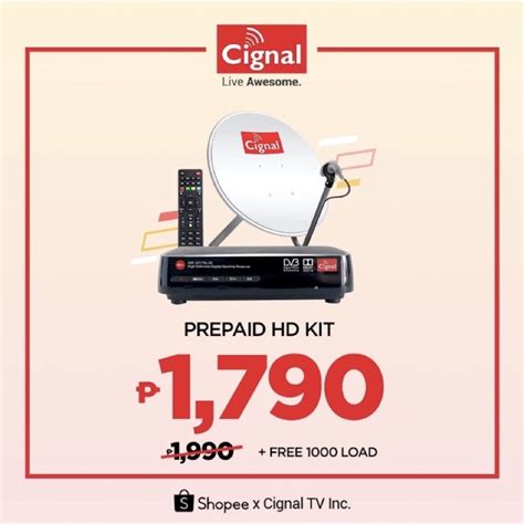 Cignal Hd Prepaid Kit With Free 1 Month 1 000 Load Shopee Philippines