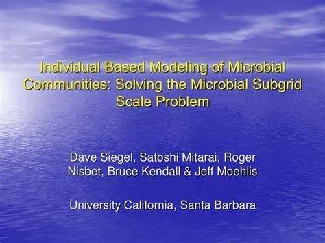Ppt Individual Based Modeling Of Microbial Communities Solving The