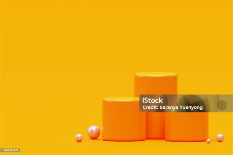 실린더 노란색 실린더 연단 받침대 미니멀리즘 플랫폼 제품 프리젠테이션 3d 배경 그림 무대에 대한 스톡 사진 및 기타 이미지