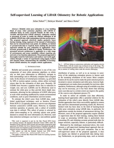 self supervised learning of lidar odometry for robotic applications