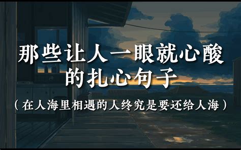 在人海里相遇的人终究是要还给人海 那些让人一眼就心酸的扎心句子 哔哩哔哩