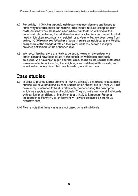 Pip Assessment Thresholds And Consultation