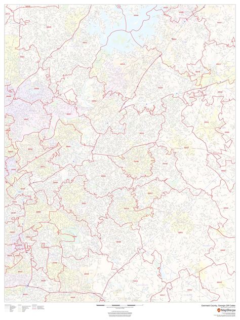 Gwinnett County Georgia ZIP Codes By MapSherpa The Map Shop