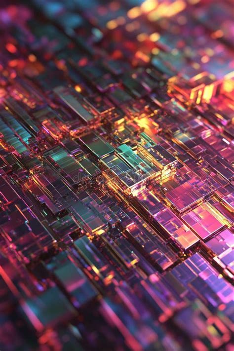 Holographic Blocks With Interference Stock Illustration Illustration Of Technology