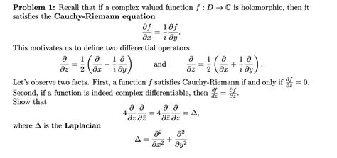 Solved Problem Recall That If A Complex Valued Function Chegg