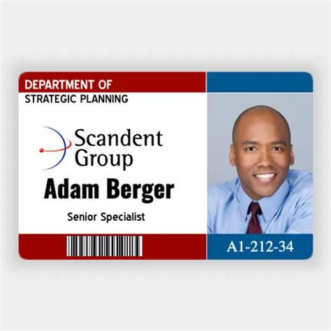Employee Badge Template Modern Colorful Employee Id Card Professional