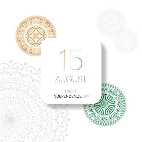 15 Août Minimal Design Independence Day Greeting Vecteur Premium