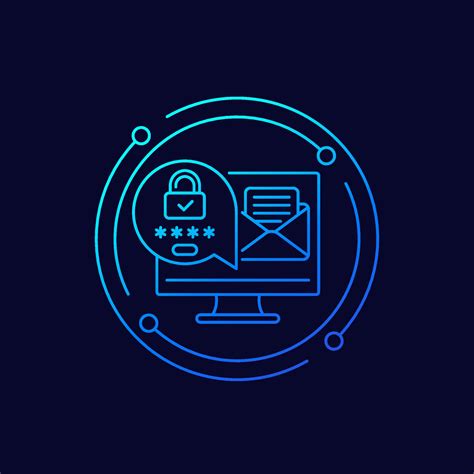 Mail Access Line Icon Authentication With Password Vector 14337234
