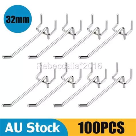 Au 100pcs Steel Pegboard Hooks For Metal Panel Display Shop Peg Board