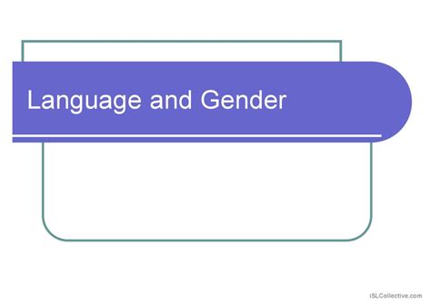 Gender Analysis In Language English Esl Powerpoints