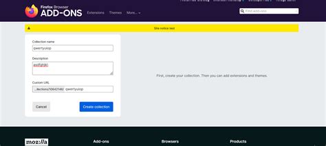 Unexpected Error Raised When Creating A New Collection · Issue 14648 · Mozillaaddons · Github