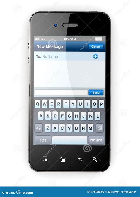 Mobile Phone With Sms Menu Screen Space For Text Royalty Free Stock