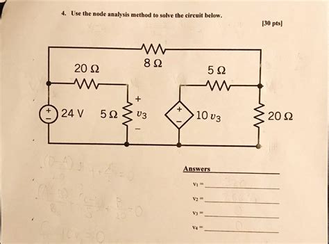 Solved 4 Use The Node Analysis Method To Solve The Circuit