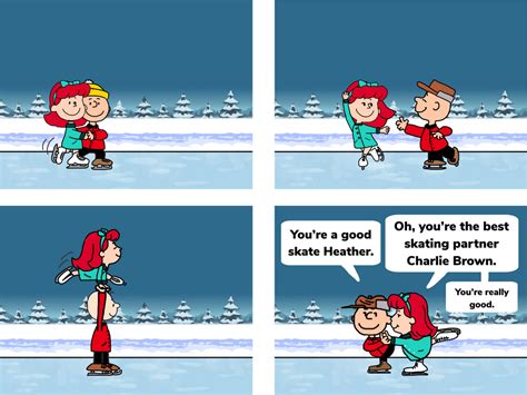 Charlie Brown And Heather Ice Skating Comic By Darthvader867554333 On