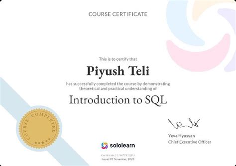 piyush teli on linkedin connections sololearn sqlsuccess