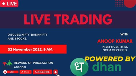Live Intraday Trading Nifty Banknifty 021122 Dhan Youtube