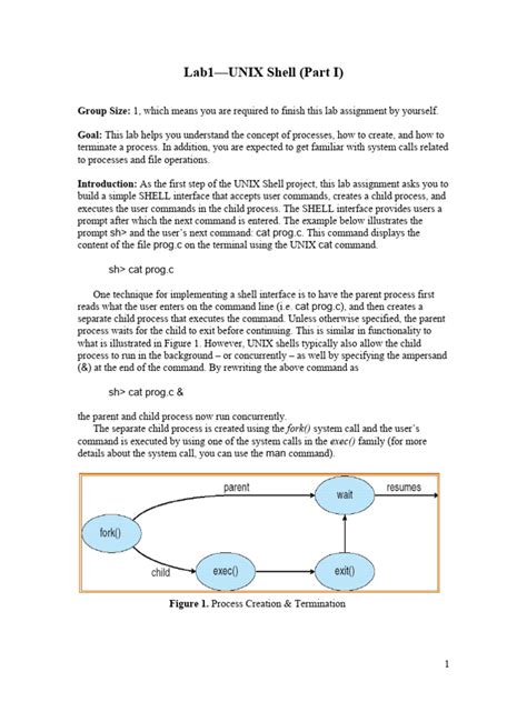 lab 1 pdf command line interface shell computing
