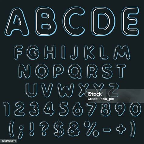 투명 공기 풍선 풍선에서 알파벳 문자 숫자와 표지판 격리된 벡터 개체입니다 알파벳에 대한 스톡 벡터 아트 및 기타 이미지