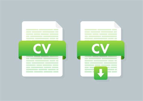 Download Cv Button Downloading Document Concept File With Cv Label
