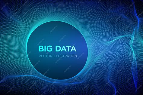 Premium Vector Abstract Bigdata Science Background Circle Grid Wave