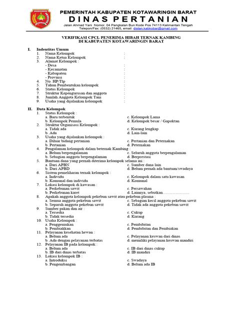 Blangko Cpcl Kambing Baru Pdf