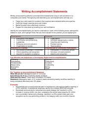 Crafting Impactful Accomplishment Statements A Guide For Job Course Hero
