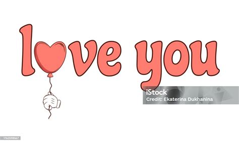 비문은 당신을 사랑하고 캐릭터의 손에 헬륨 풍선을 가지고 있습니다 그루비 복고풍 만화 사랑스러운 하트 스티커 패치 발렌타인 포스터 카드 인쇄용 트렌디한 복고풍 60년대 70