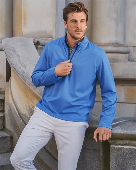 Mens Madeflex Journey Stretch 14 Zip Athletic Fit Xl Blue Flag And Anthem Mens Best