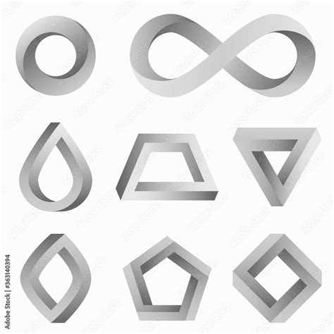 Impossible Objects Triangle Infinity Symbol Circle Square Vector