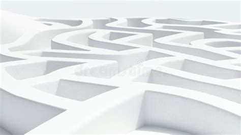 Complex 3d White Maze Intricate Pattern Of Winding Pathways Abstract Design Geometric
