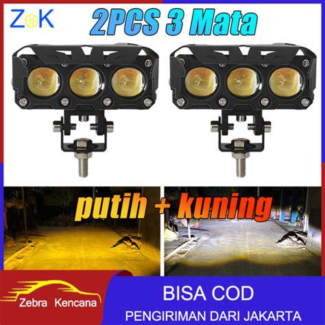 Dikirim Dari Jakarta LAMPU TEMBAK LASER FOGLAMP SQL 3 MATA KIPAS