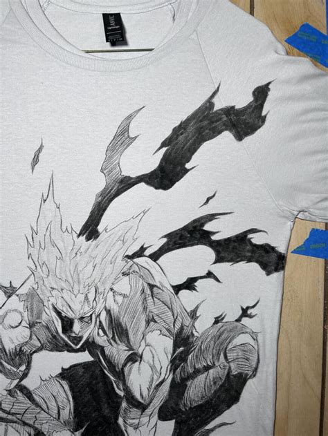 Redrawing My Favorite Garou Panel On A Shirt With Fabric Ink Markers