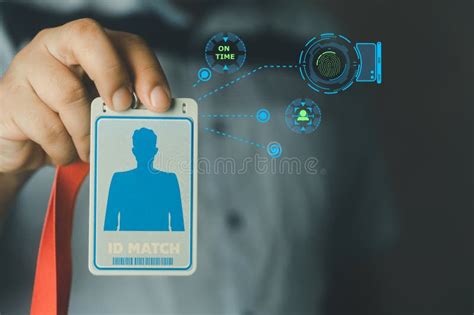 Staff Showing Id Staff Card On Scanning Access System For Identity
