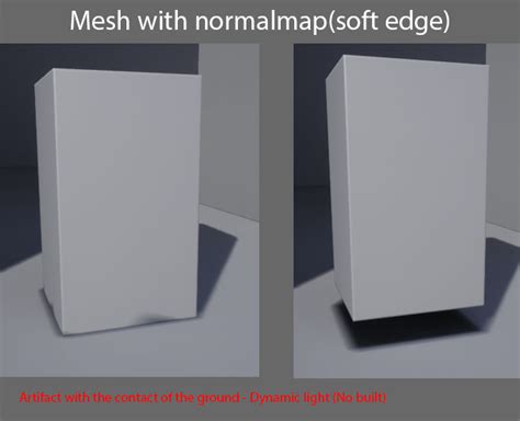 lightmaps look ok on hard edge not on soft edge with normalmap ue4