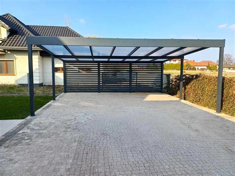 ALUMINIOWA Wiata samochodowa 2 auta 600x590cm Carport Wiata garażowa