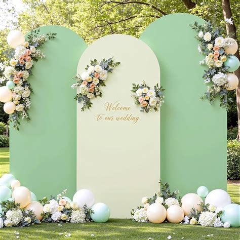 Sage Green Beige Arch Backdrop Cover 72ft 66ft 6ft