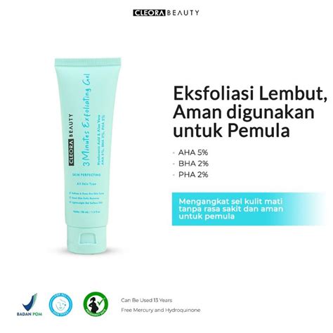 Jual BPOM Cleora Minutes Exfoliating Gel KEMASAN TERBARU Shopee Indonesia